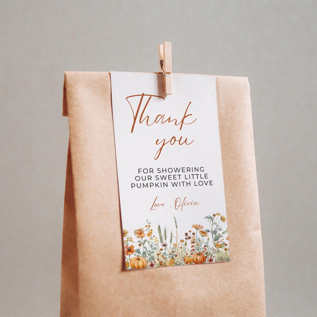 Editable Little Pumpkin Baby Shower Favor Tag, Autumn Baby Shower Gift ...