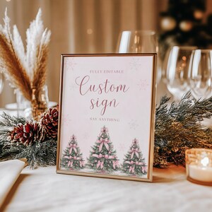 Pink Winter Onederland Editable Sign Template Winter Wonderland Girls ...