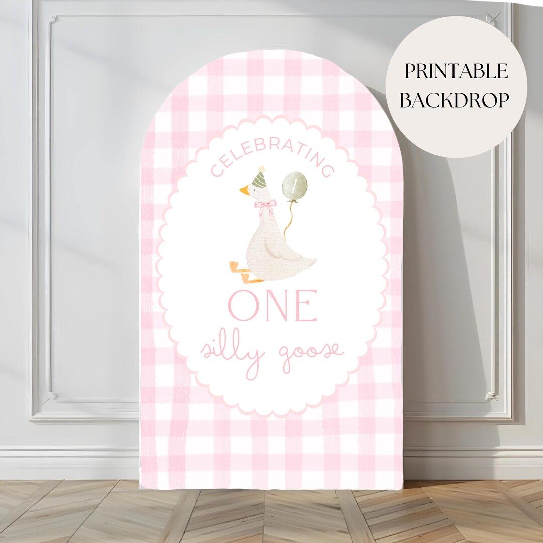 One Silly Goose Birthday Arch Background Goose First Birthday Party ...