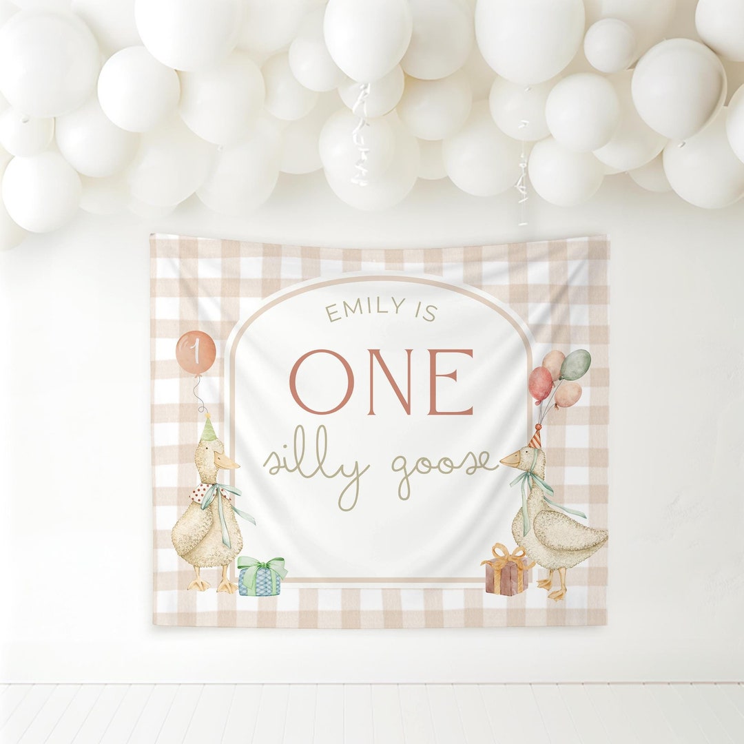 One Silly Goose Birthday Personalized Banner 1st Birthday Silly Goose ...