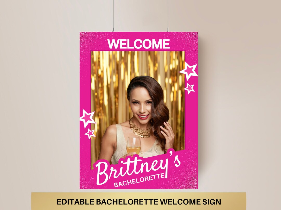 Bachelorette Welcome Sign Doll Theme Pink Doll Theme Hen Party Welcome ...