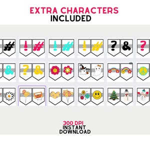 Retro Custom Banner, Printable PDF BANNER, Birthday Banner, Printable ...