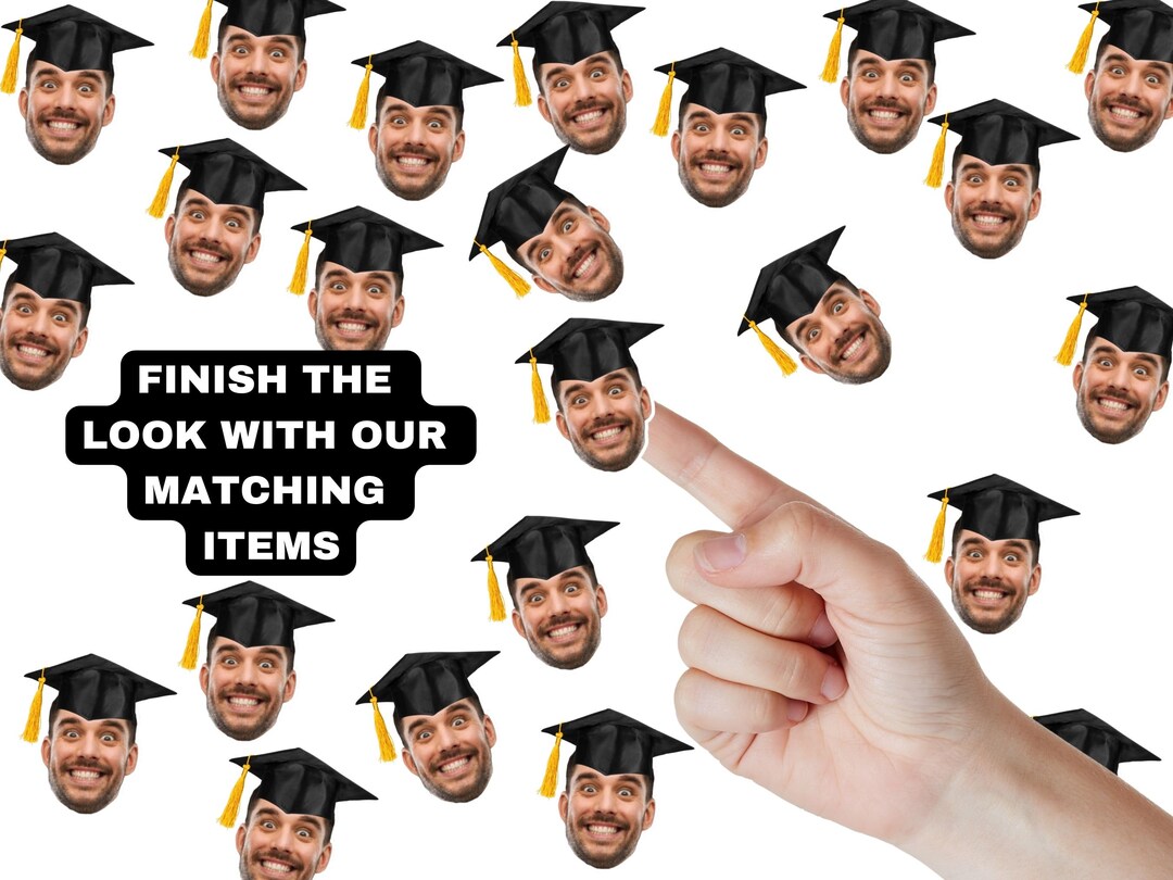 Graduation Face Confetti Class of 2024 Sign Grad Gift Funny Face ...