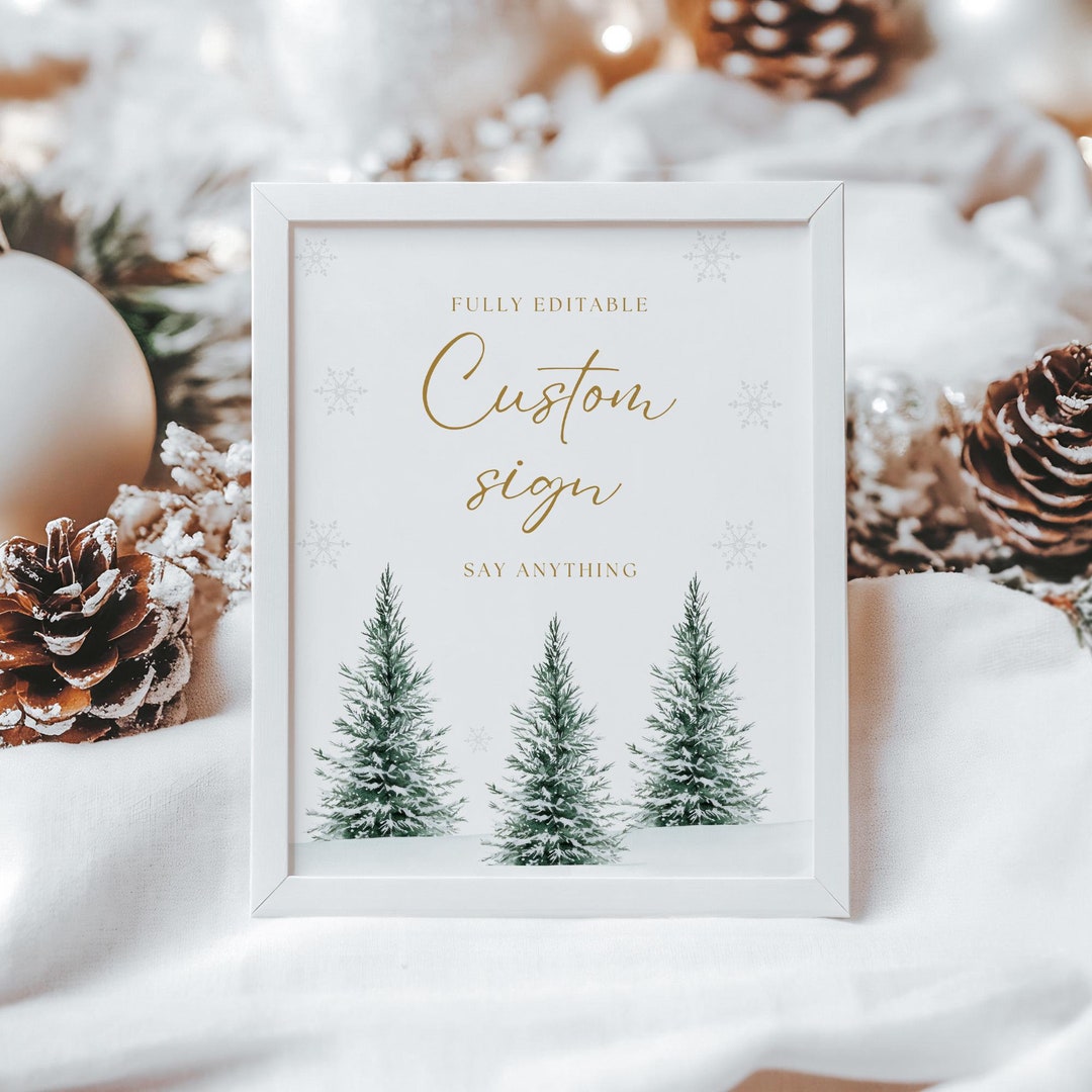 Plantilla de letrero editable de Winter ONEderland Cartel personalizado ...