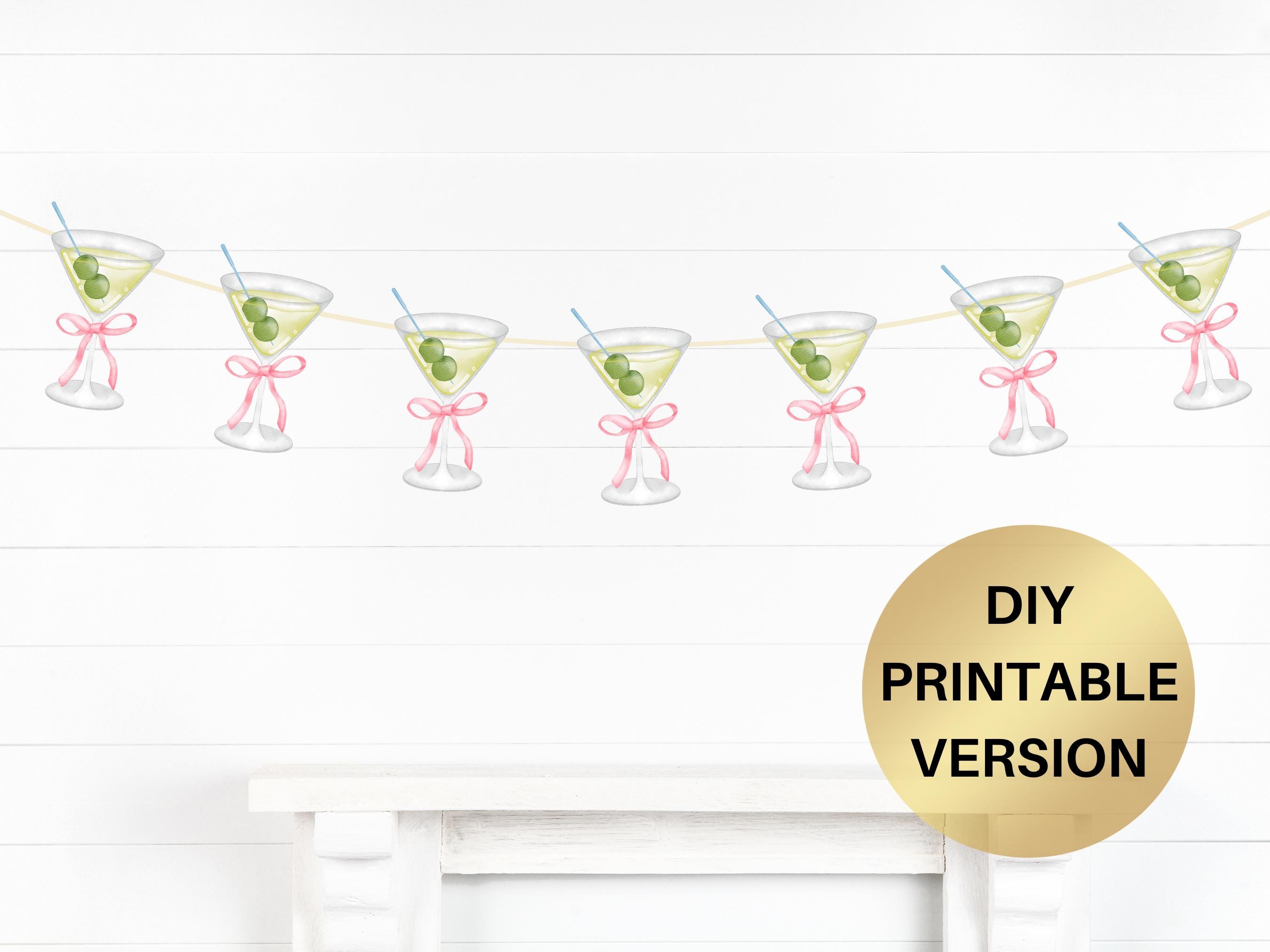 Martini Banner Martini Bachelorette Coquette Martinis Bachelorette ...