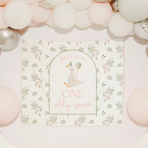 One Silly Goose Birthday Personalized Banner 1st Birthday Silly Goose ...