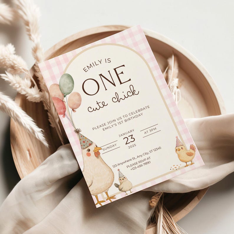 One Cute Chick Birthday This Chick is One First Birthday 1st Birthday ...