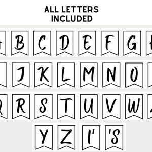 Printable PDF BANNER, Printable Alphabet Letter Banner, Printable ...