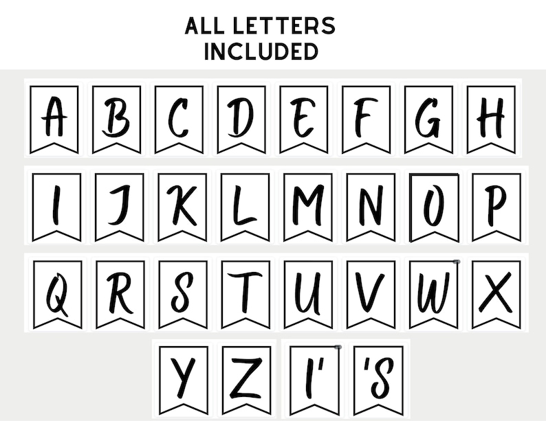 Printable PDF BANNER Printable Alphabet Letter Banner - Etsy