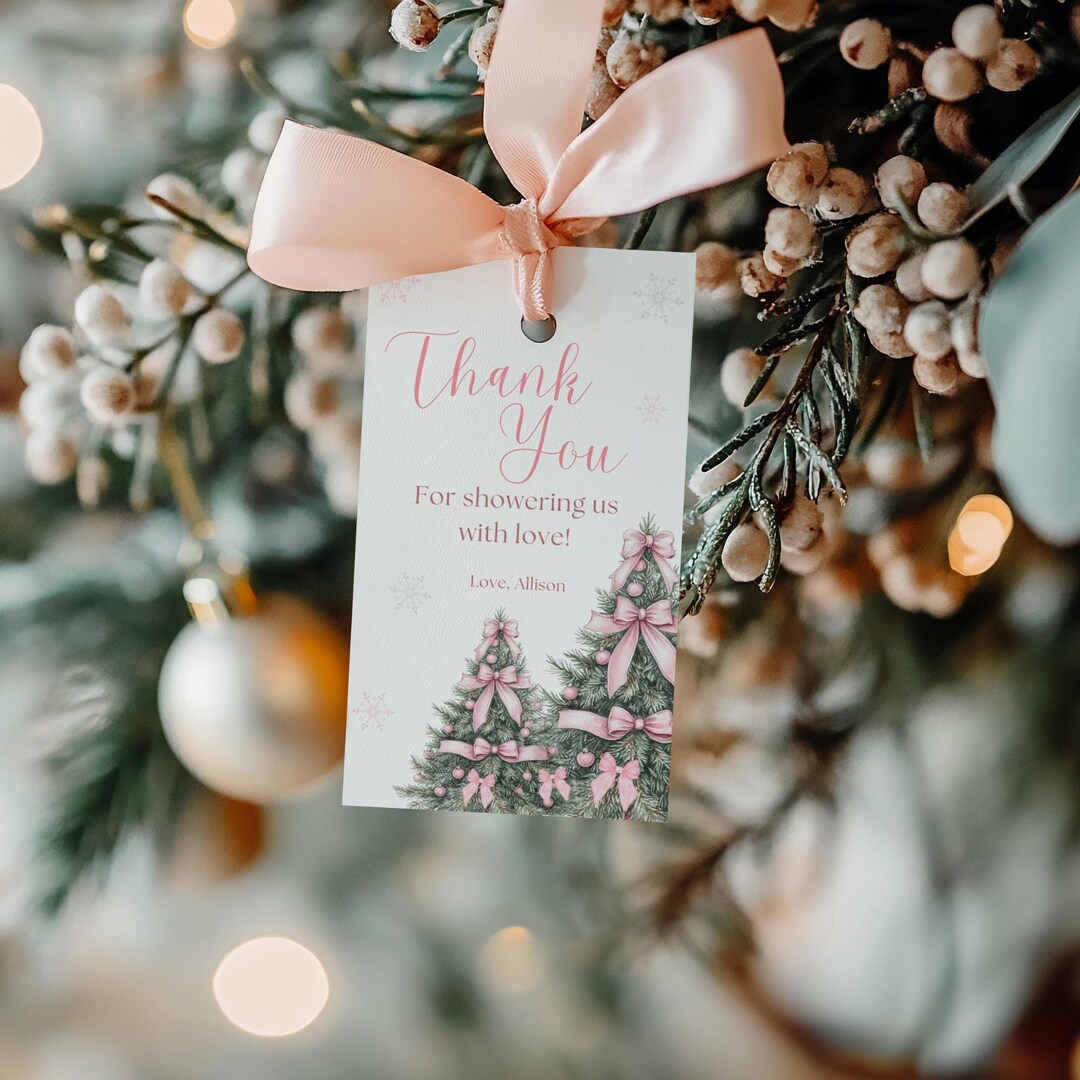 Pink Winter Wonderland Baby Shower Favor Tag Baby Its Cold Outside Baby ...