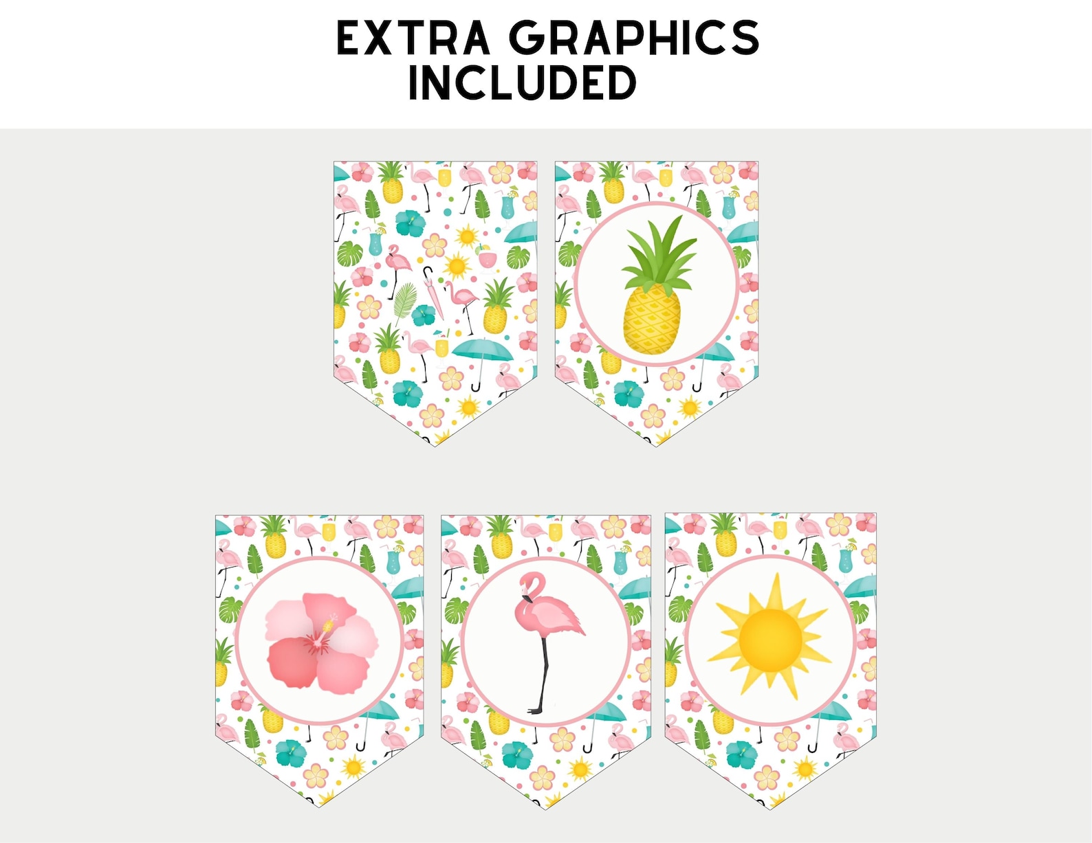 Custom Printable PDF BANNER, Tropical Printable Banner Luau Birthday ...