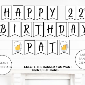 Printable PDF BANNER, Printable Alphabet Letter Banner, Printable ...