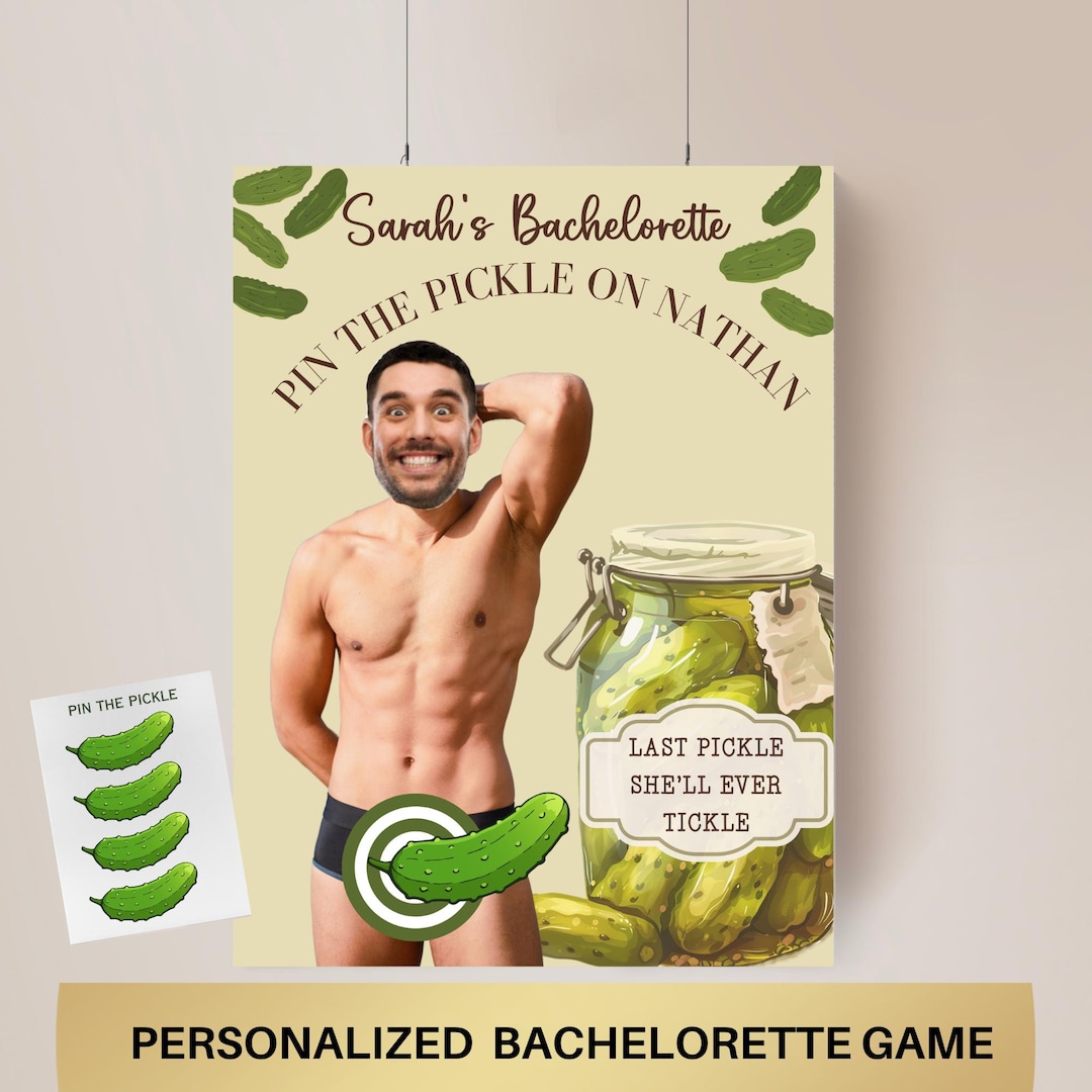 Pickle Theme Bachelorette Party Game Template Last Pickle She'll Ever Tickle Personalized Decor ...