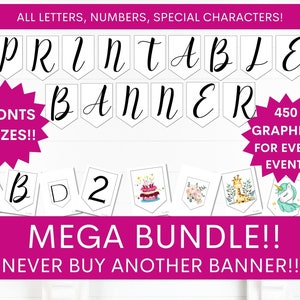 DIY Printable Banner Template Alphabet Letter Banner Bunting Banner ...