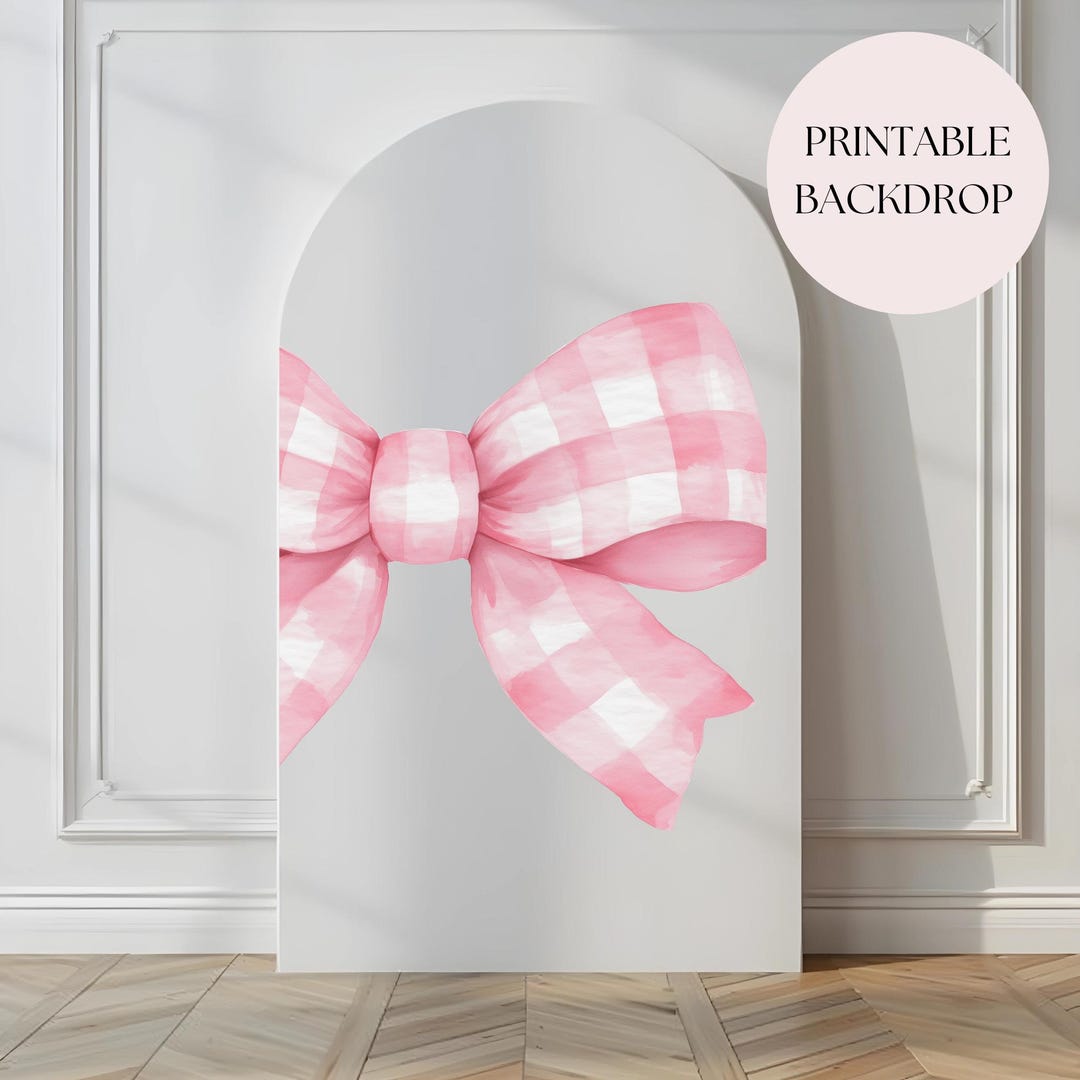 Pink Bow Arch Background Coquette Aesthetic Balloon Arch Backdrop Pink ...
