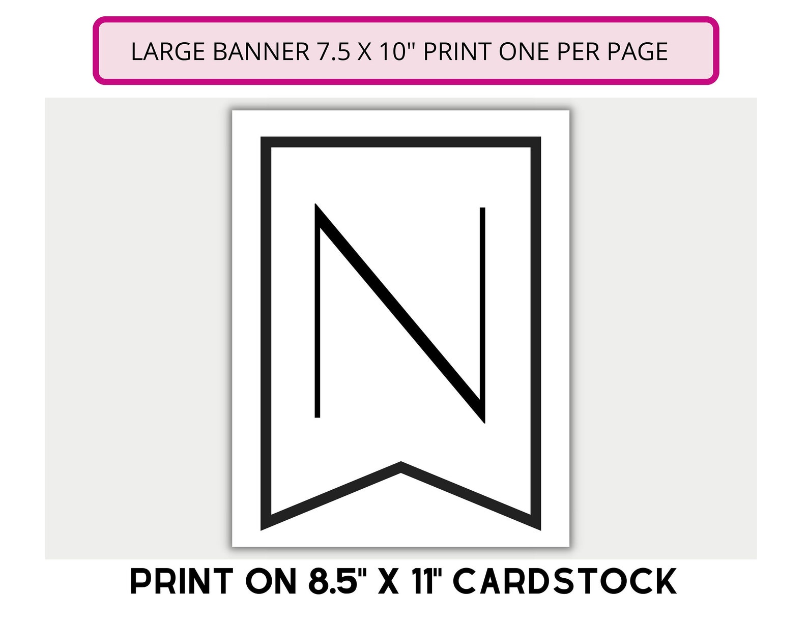 Custom Printable PDF BANNER, Printable Alphabet Letter Banner ...