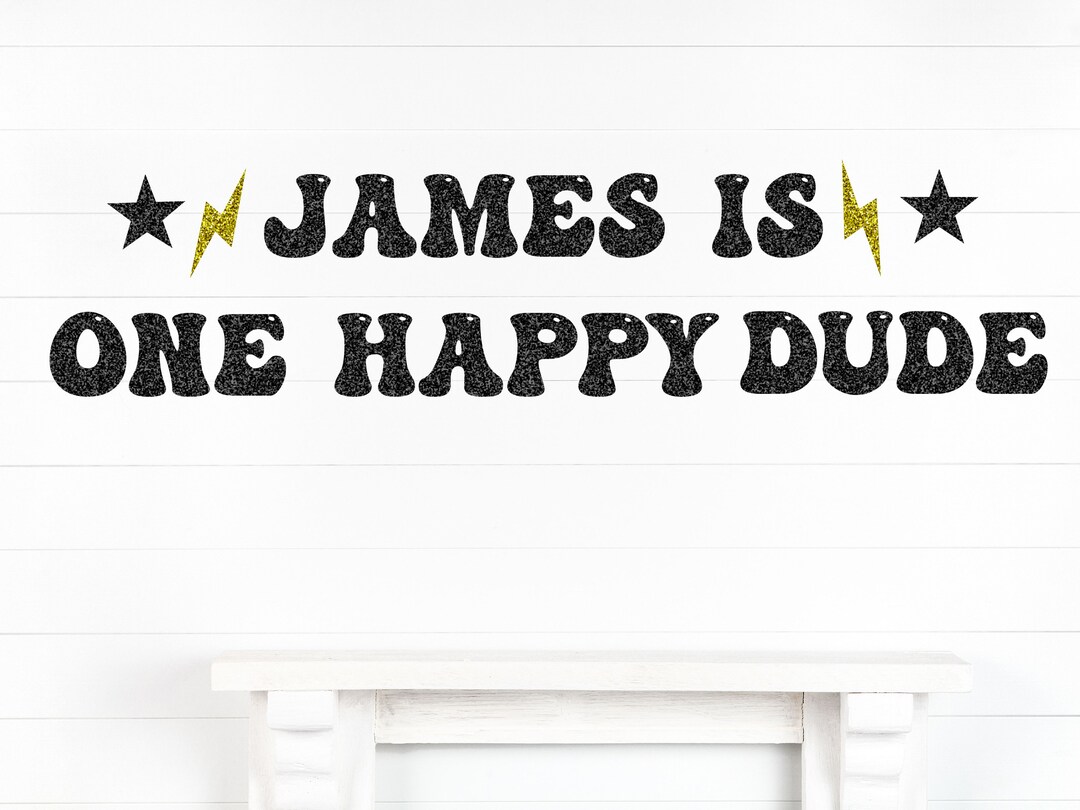 One Happy Dude Birthday Banner One Happy Dude Birthday One - Etsy