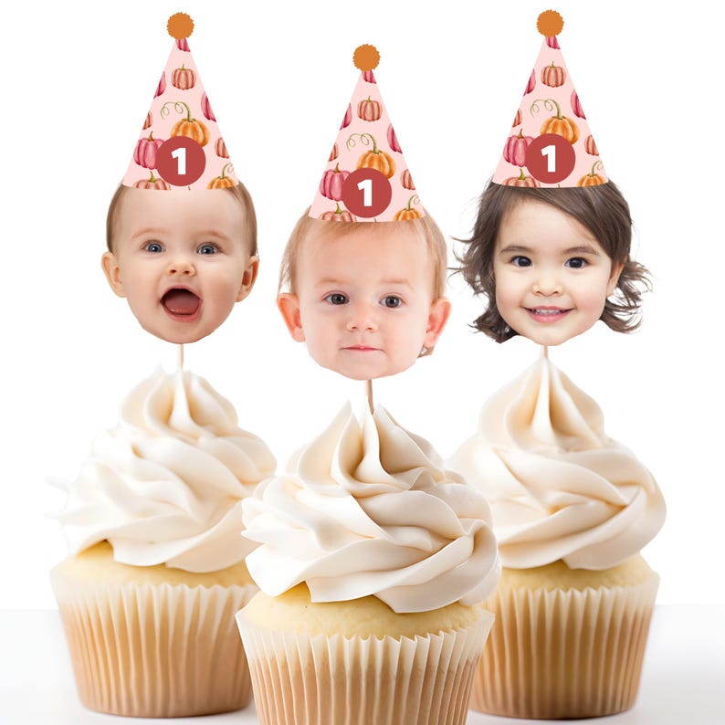 Cupcake Topper Our Little Pumpkin First Birthday Photo Cupcake Topper ...