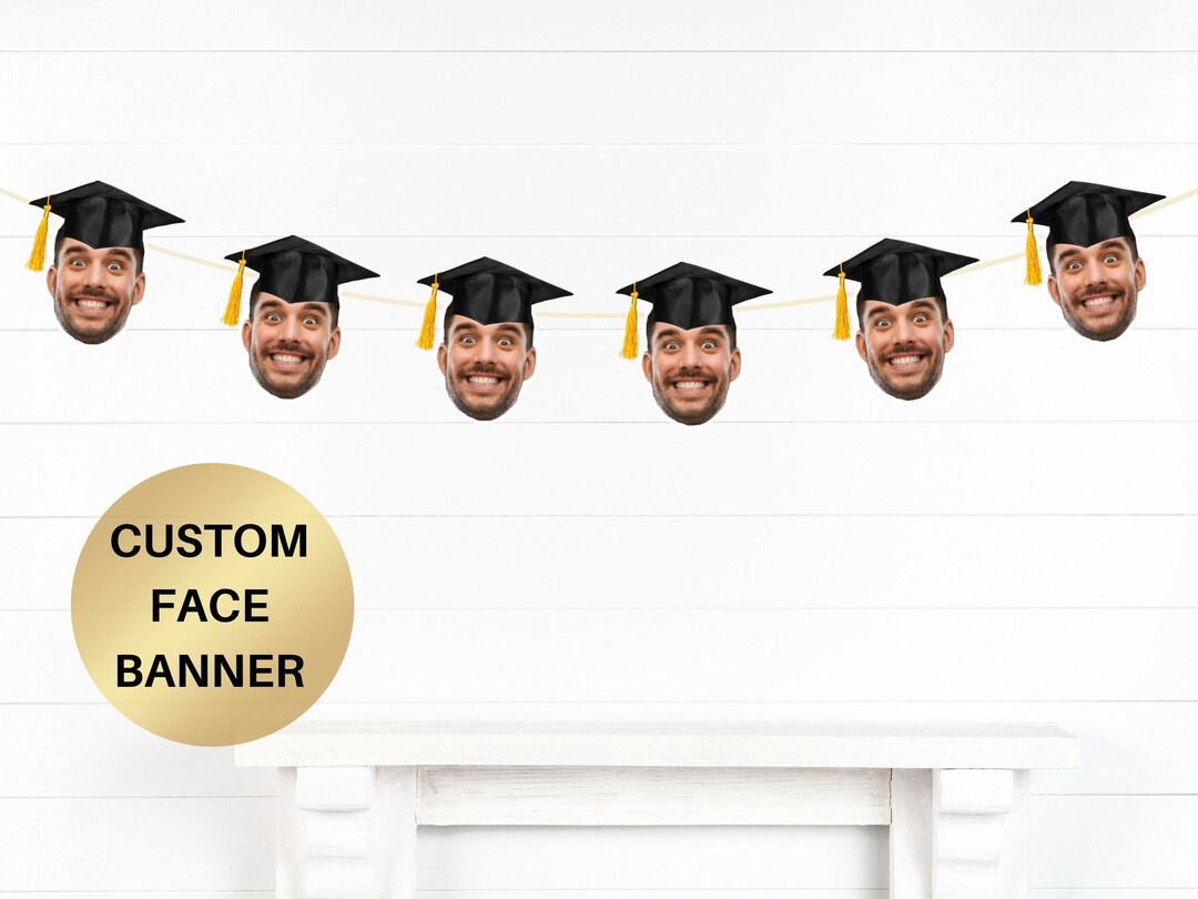 Graduation Face Banner Class of 2024 Sign Grad Gift Funny Face Fan ...