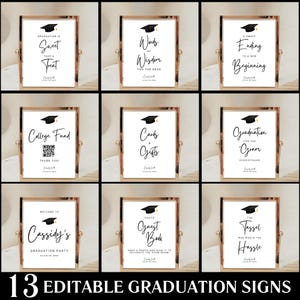 Graduation Sign Bundle Editable Graduation Party Decor Modern ...