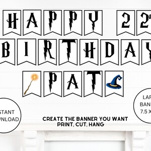 PRINTABLE Wizard Banner, Magical Wizard Themed Party Banner, Wizard ...