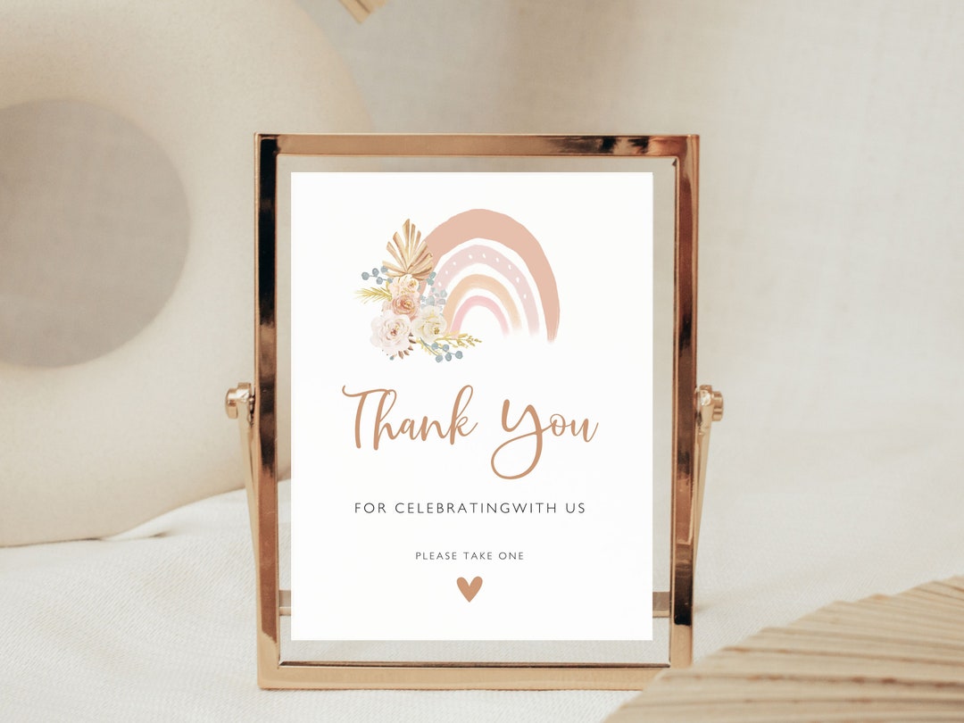 Thank You Sign for Baby Shower Thank You Sign for Bridal Shower Boho ...