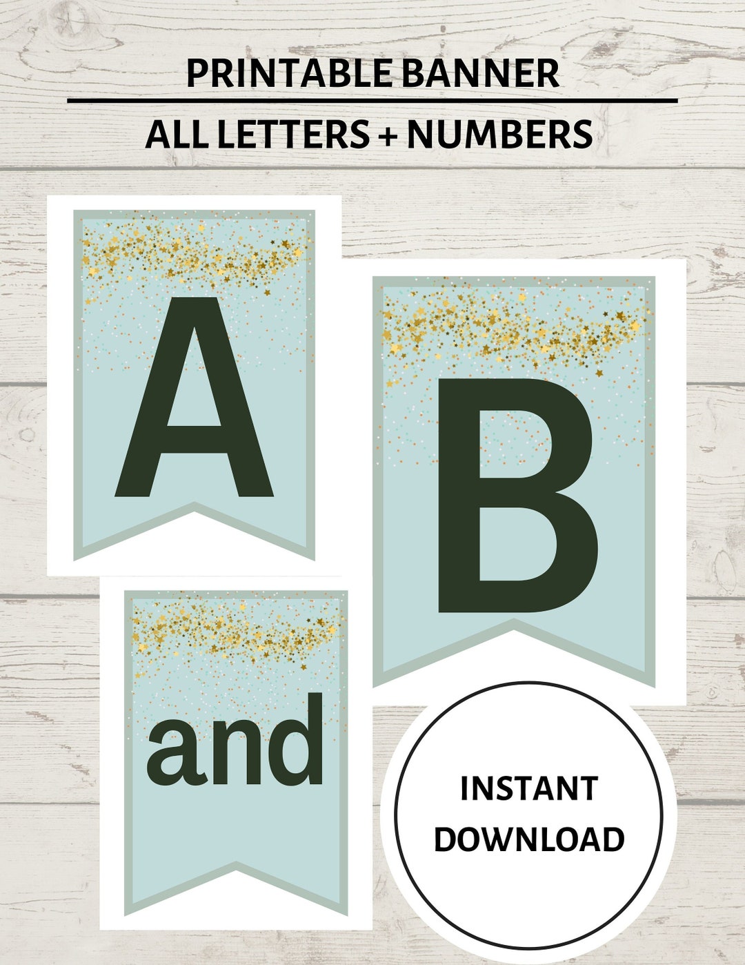 Printable PDF BANNER, Printable Alphabet Letter Banner, Printable ...