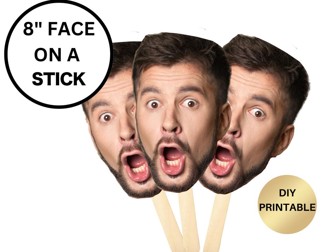 Face on a Stick Prop, BIG Photo Face Stick, Big Head on a Stick ...