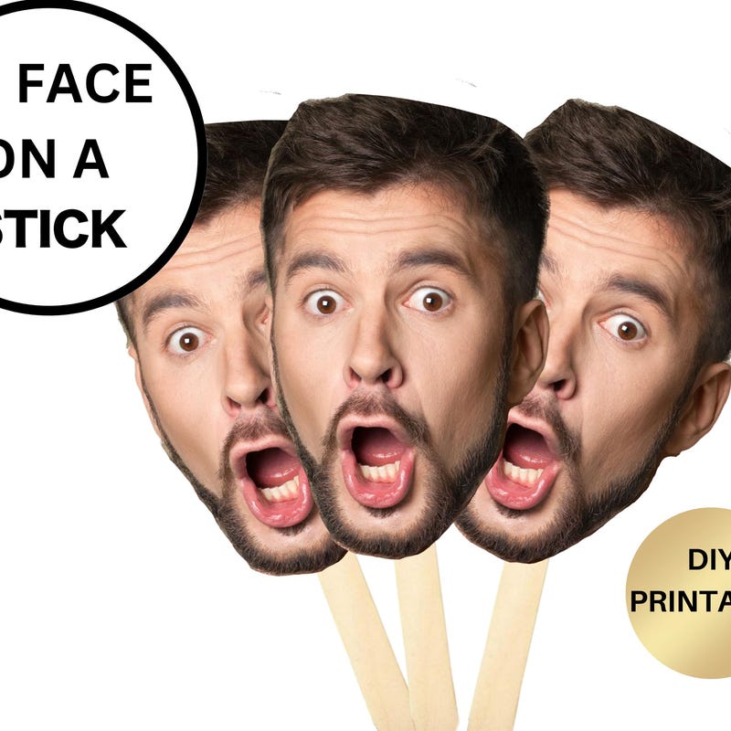 Photo Face on Stick - Etsy
