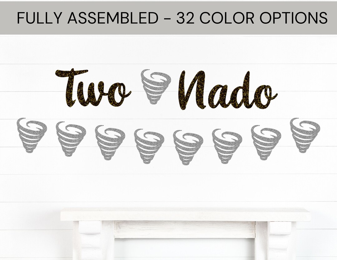 Two-nado Banner Tornado Garland Tornado 2nd Birthday Party - Etsy