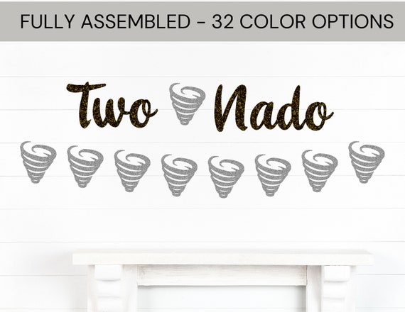 Two-nado Banner Tornado Garland Tornado 2nd Birthday Party - Etsy