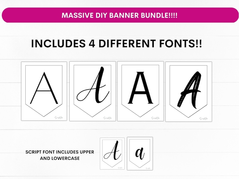 Custom Printable PDF BANNER Printable Alphabet Letter Banner - Etsy