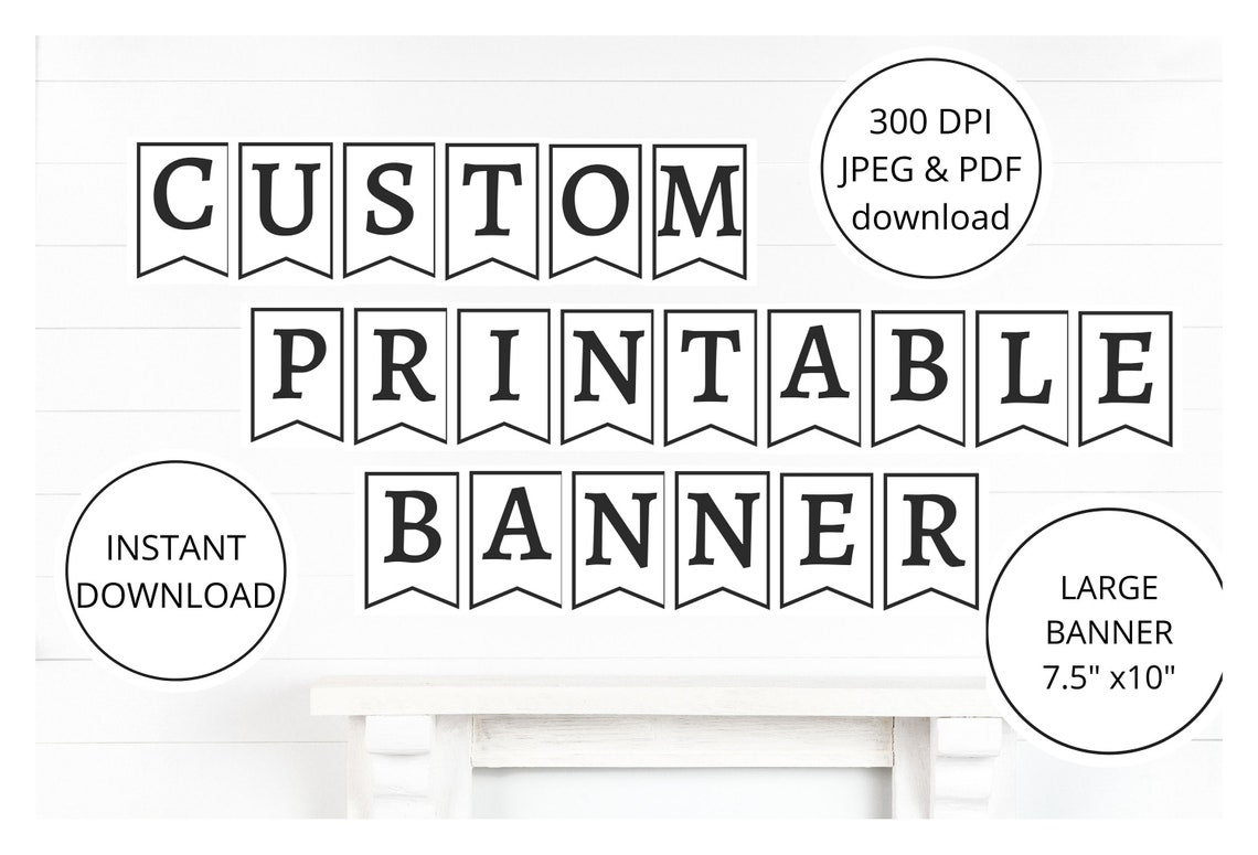 Printable PDF BANNER, Printable Alphabet Letter Banner, Printable ...