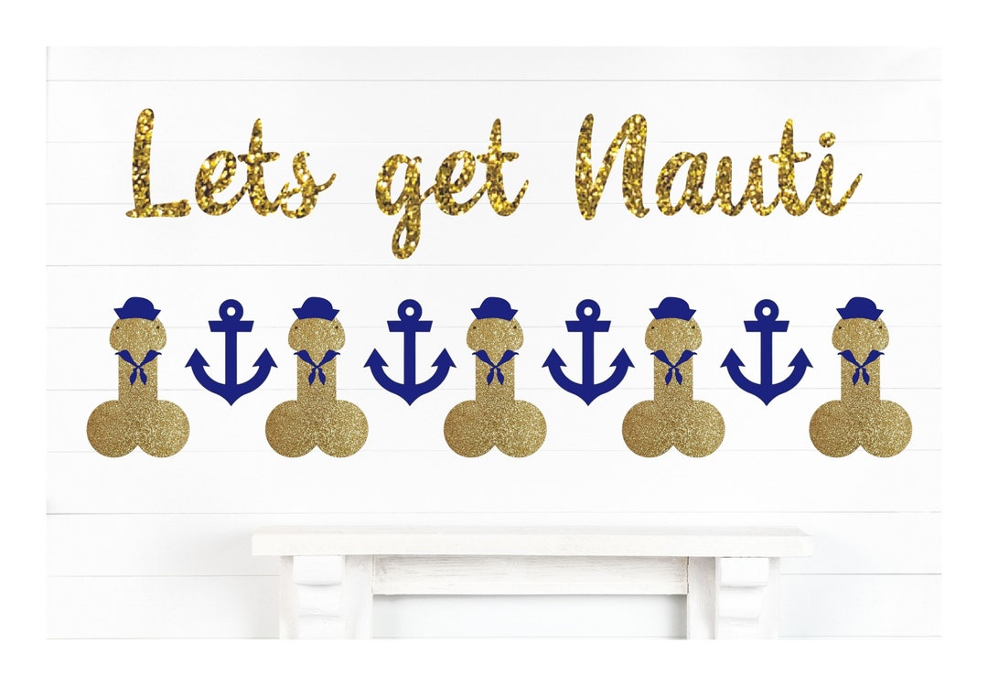 Nautical Party Banner Bridal Shower Bachelorette Party Décor Let's Get ...