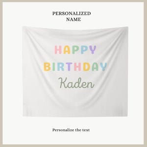 Personalized Birthday Name Flag Custom Birthday Banner Fabric Sign ...
