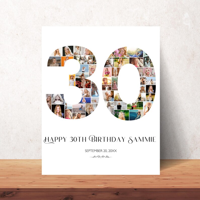 30th Birthday Poster 30th Birthday Photo Collage Template 30th Birthday ...