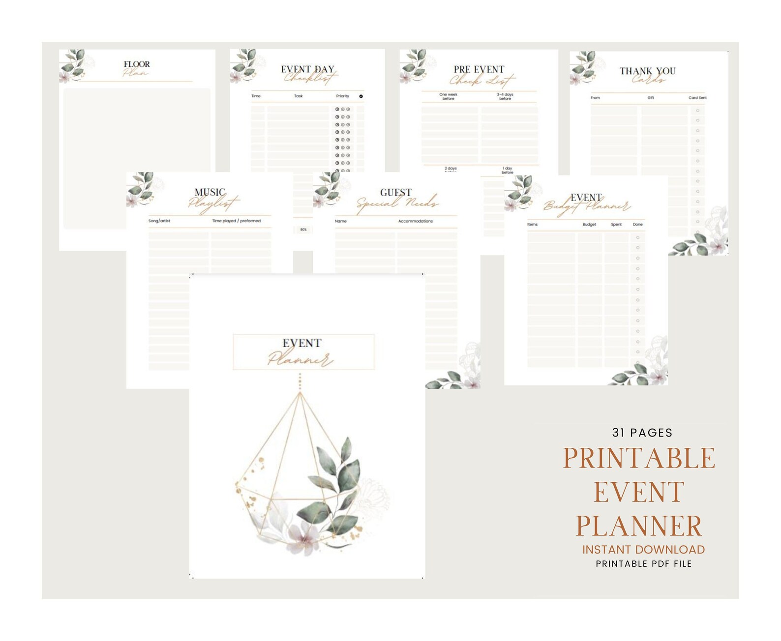 Printable Planner Event Planner Party Planner Birthday - Etsy