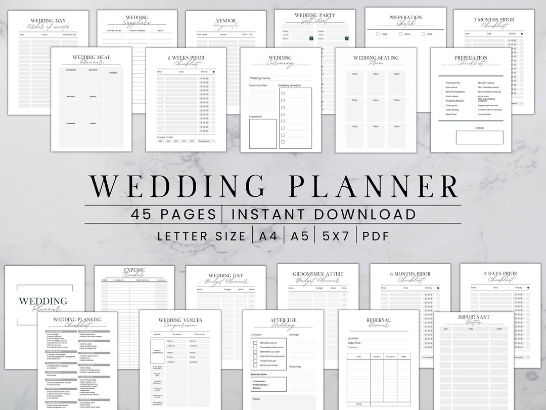 Wedding Planner Printable, Digital Wedding Planner Pages, Goodnotes ...