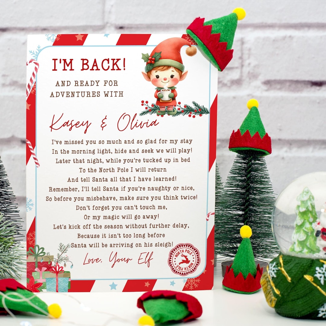 EDITABLE Elf Welcome Letter Elf Arrival Letter I'm Back Elf Letter Elf ...