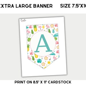 Custom Printable PDF BANNER, Tropical Printable Banner Luau Birthday ...