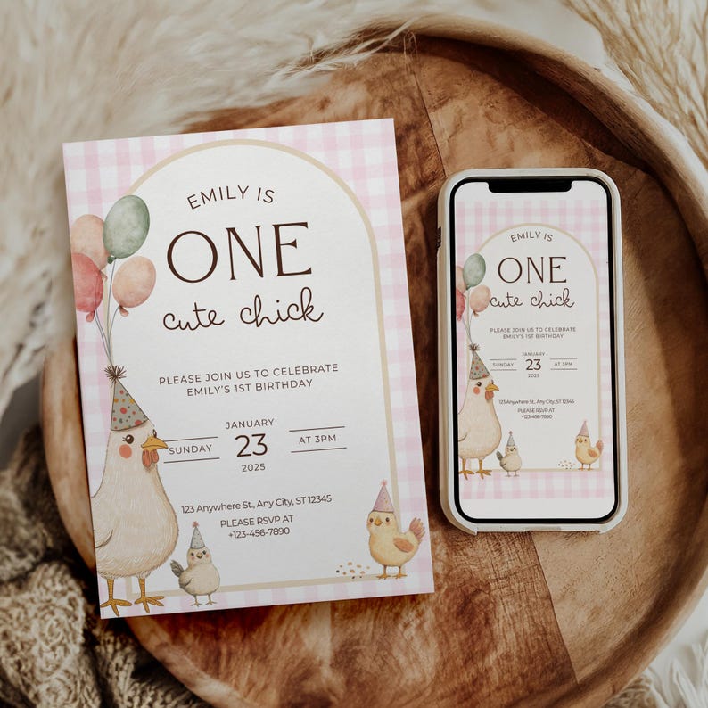 One Cute Chick Birthday This Chick is One First Birthday 1st Birthday ...