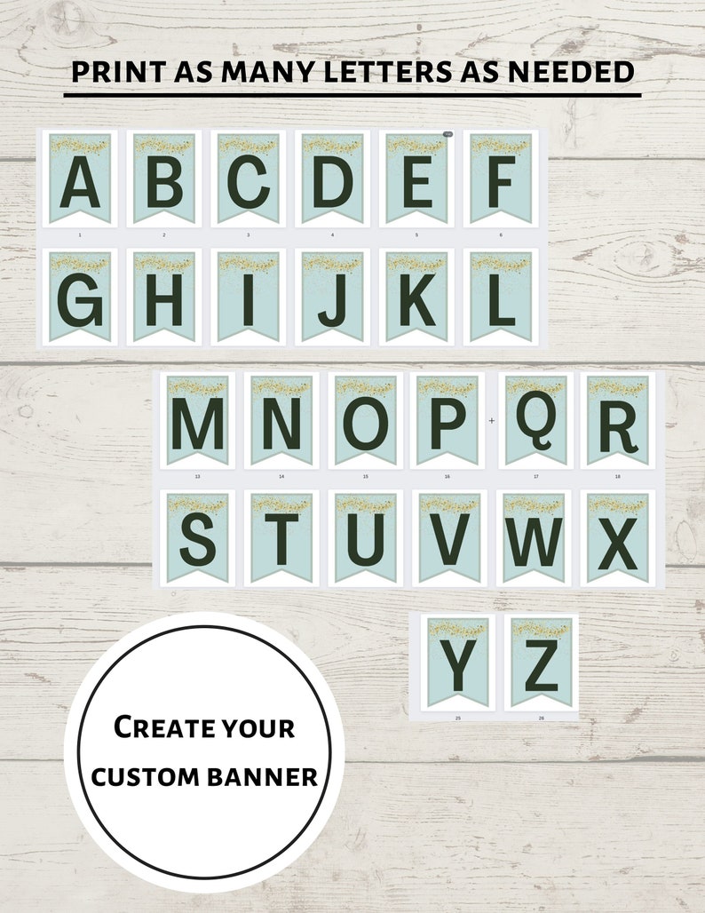 Printable PDF BANNER Printable Alphabet Letter Banner - Etsy