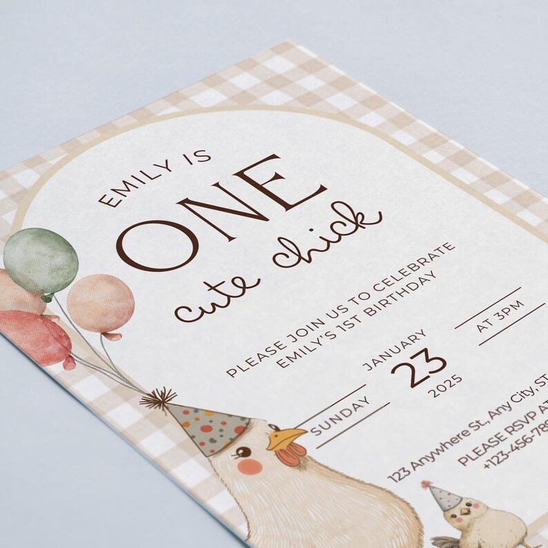 One Cute Chick Birthday This Chick is One First Birthday 1st Birthday ...