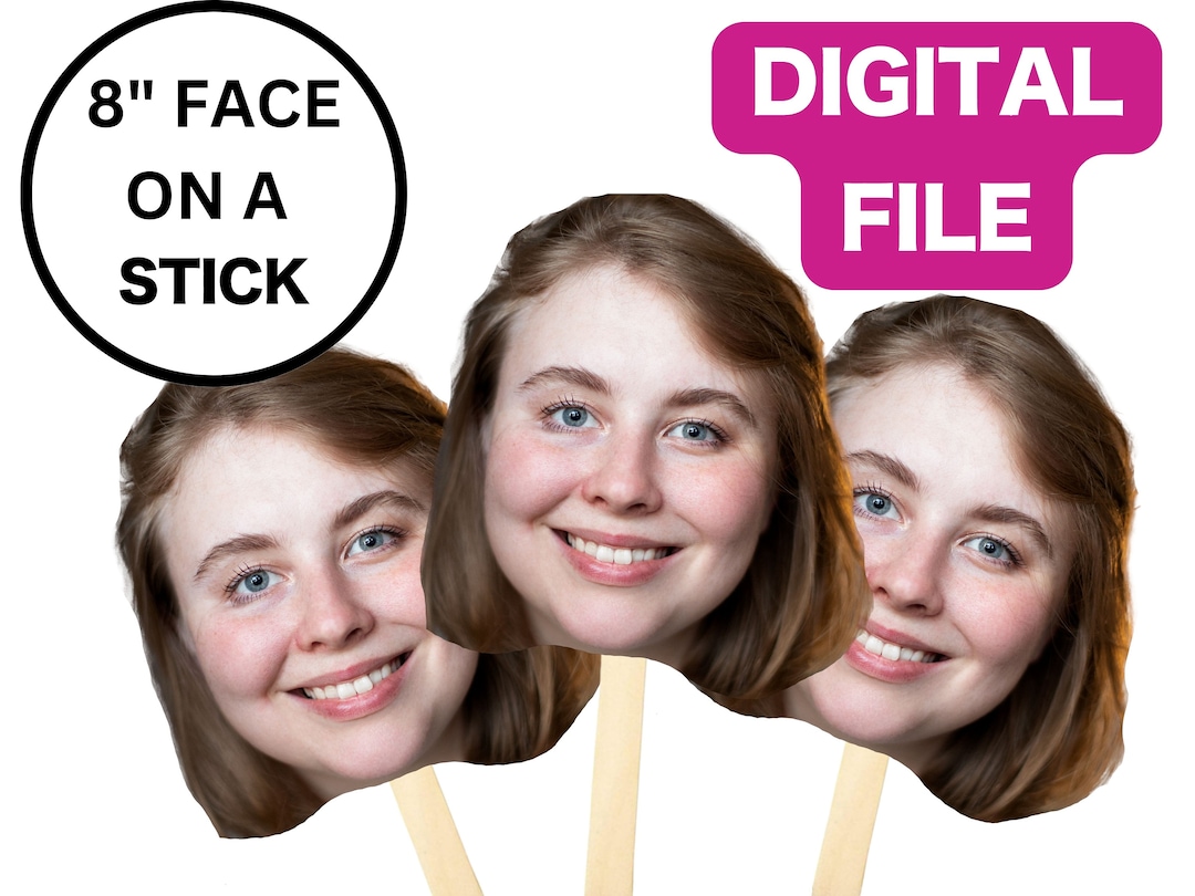 Face on a Stick,printable Head on A Stick, Big Head Cutouts, Face ...