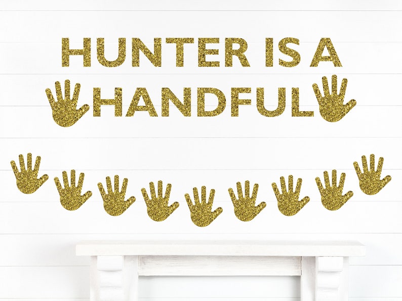 Custom is A Handful Banner Funny 5th Birthday Banner Fifth - Etsy