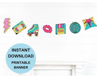 Party and Bullshit Balloon Banner 90s Party Decor 90s Party Decorations ...