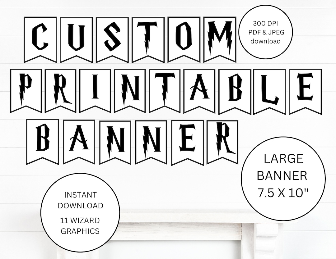 PRINTABLE Wizard Banner, Magical Wizard Themed Party Banner, Wizard ...