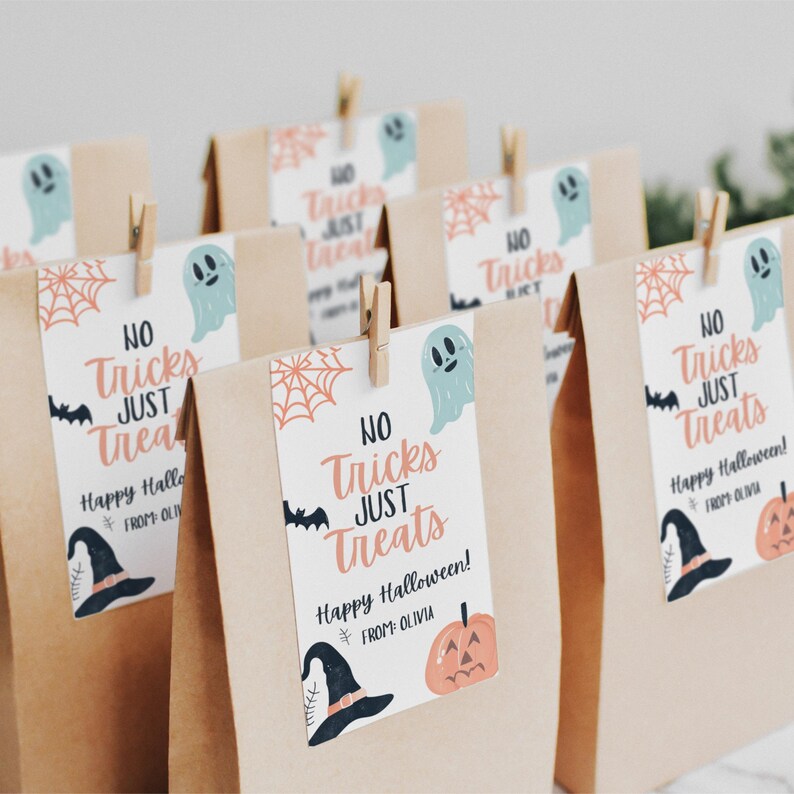 Editable Halloween Gift Tags Boo Favor Tag Costume Party Trick or Treat ...