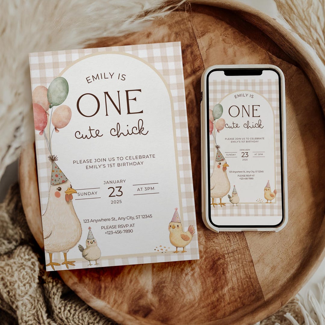 One Cute Chick Birthday This Chick is One First Birthday 1st Birthday ...