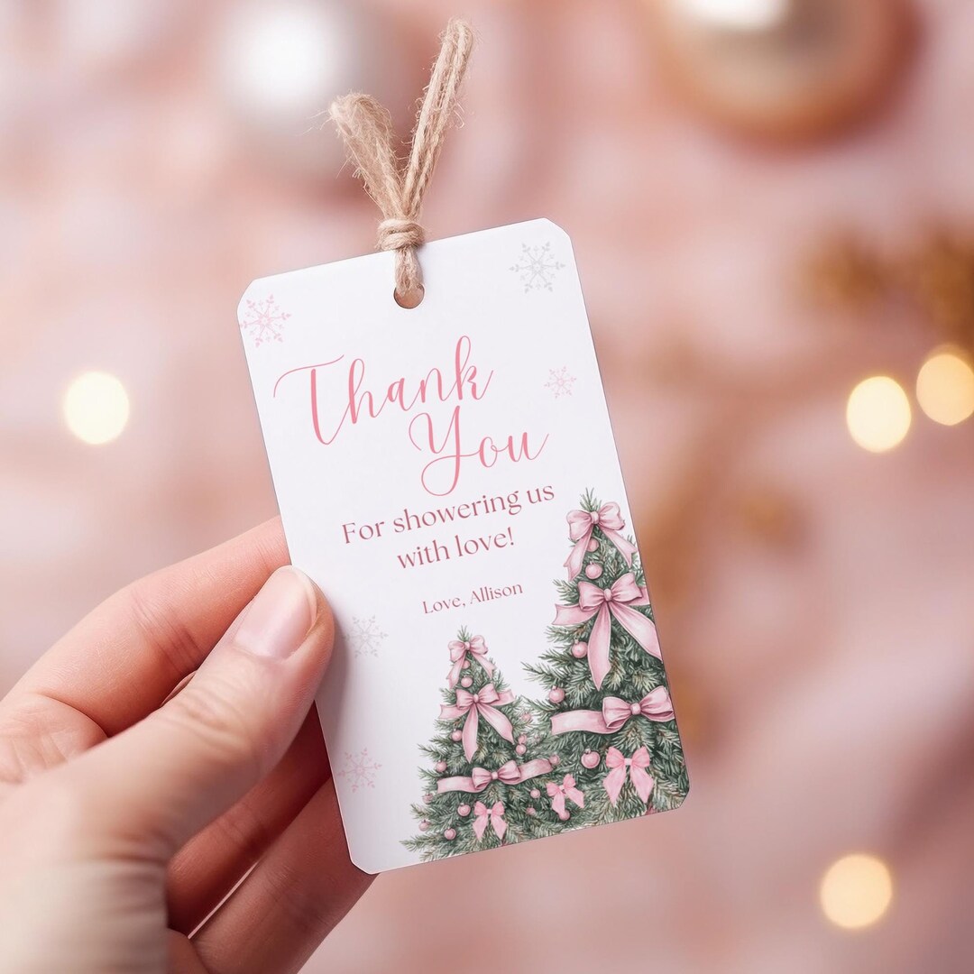 Pink Winter Wonderland Baby Shower Favor Tag Baby Its Cold Outside Baby ...